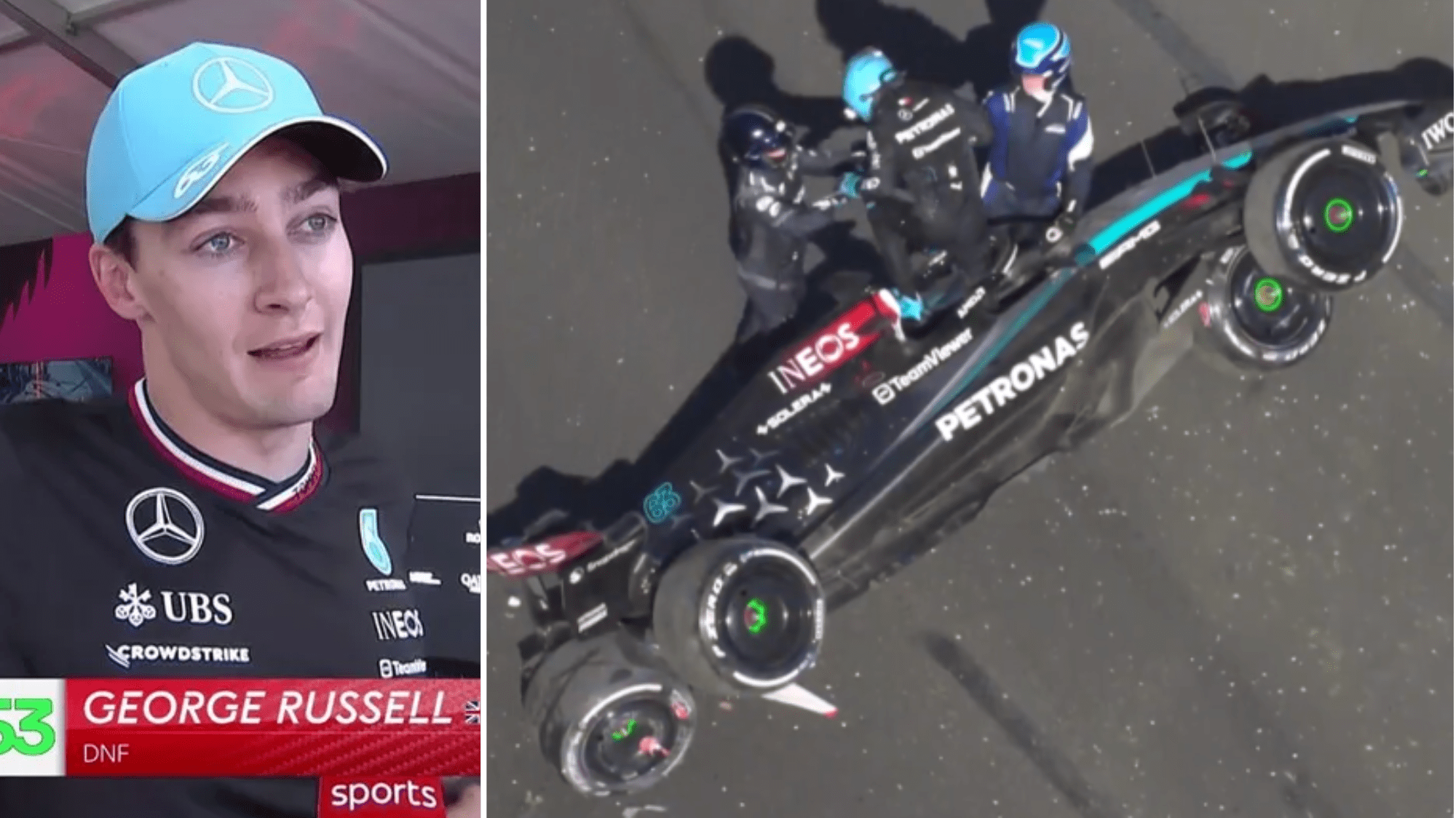 George Russell is very angry with Fernando Alonso after a big crash on ...